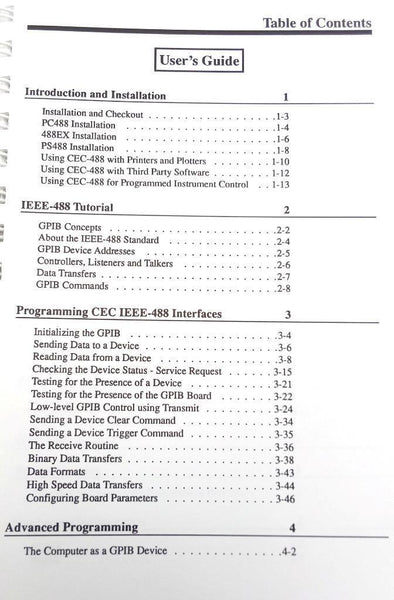Capital Equipment Corp. IEEE-488 Instrumentation Interface Programming