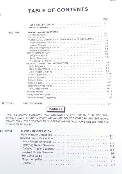 Tektronix 7B92A Dual Time Base Instruction Manual – Surplus Select