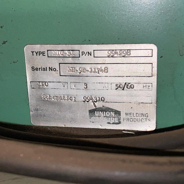 Union Carbide Linde Type MIG-31 Wire Feeder 120V 9A 50/60Hz