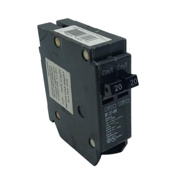 Eaton BR2020 2 Pole Duplex Twin Circuit Breaker 20/20A 120/240VAC 1 PH