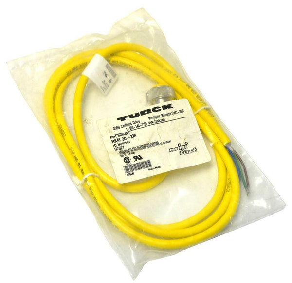 NEW TURCK RKM 30-2M MINIFAST QUICK CONNECT CABLE ASSEMBLY