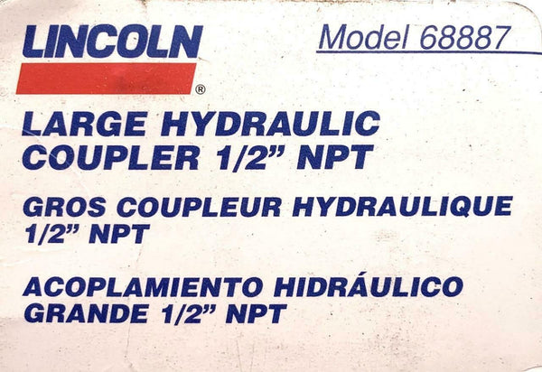 Lincoln 68887 Large Hydraulic Coupler 1/2" NPT