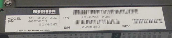 AEG Modicon AS-B807-032 PLC AC Input Module 120 VAC