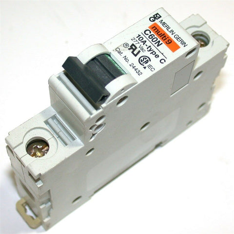 UP TO 4 MERLIN GERIN MULTI 9 C60 10 AMP C CURVE 277V 1P CIRCUIT BREAKE