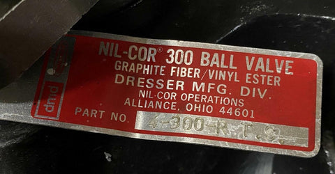 DMD Dresser Nil-Core 300 Flanged Ball Valve Graphite Fiber Vinyl Ester
