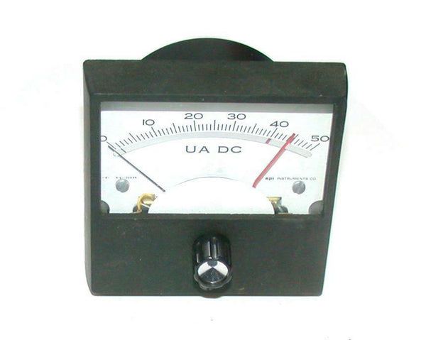 NEW API INSTRUMENTS PC/CC UA DC PANEL METER 0-50 MICRO AMPERES