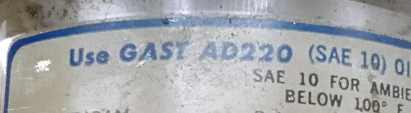 Gast AD220 Spring Loaded Oil Reservoir Chamber 3/8" Threaded