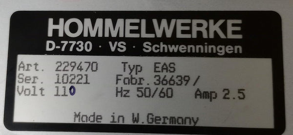 Hommelwerke Type EAS Control Module Stepping Motor 229470 110V 50/60HZ