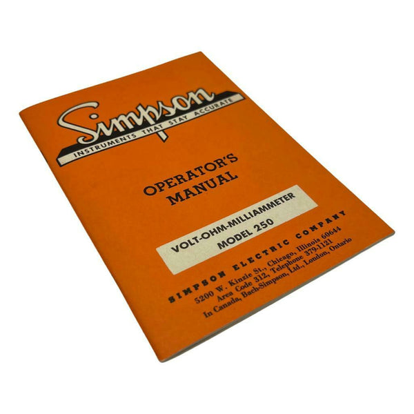 Simpson Model 250 Volt-Ohm-Milliammeter Operator's Manual