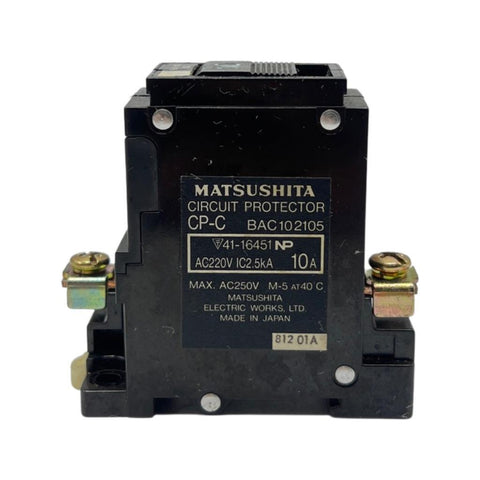 Matsushita BAC102105 Circuit Protector 10A AC 220V CP-C