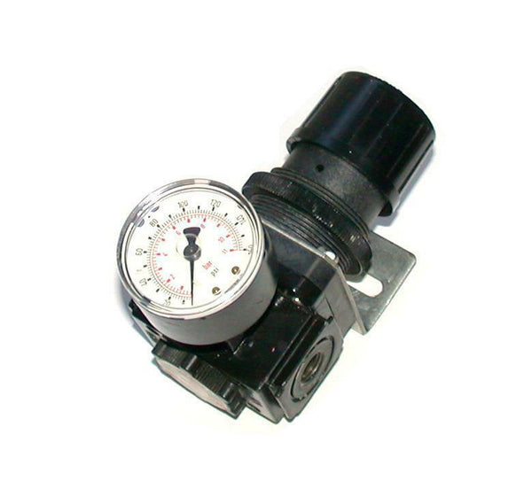 ARROW R352 PNEUMATIC AIR PRESSURE REGULATOR 1/4 NPT W/GAUGE AND BRACKE
