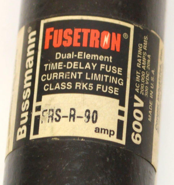 BUSSMAN FUSETRON FRS-R-90 DUAL ELEMENT TIME DELAY 90 AMP 600 VAC
