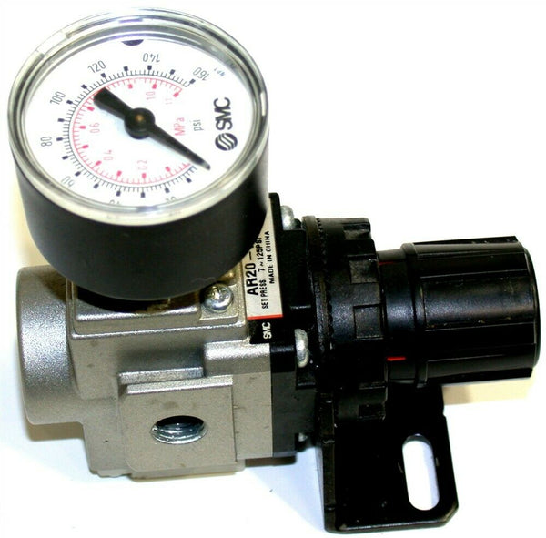 UP TO 6 SMC 1/8" NPT AIR REGULATORS WITH GAGE 7 MOUNTING BRACKET AR20-