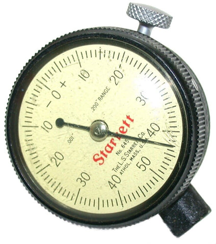 Starrett .001" Back Plunger Dial Indicator No. 645