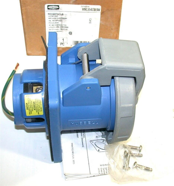 Hubbell HBL560R9W 60A, 120-208V, 4-Pole Pin and Sleeve Flanged Recepta