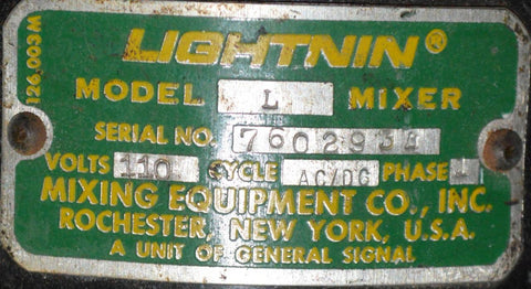 Mixing Equipment Co. LIGHTNIN' Model L Agitator Lab Mixer - SOLD AS IS