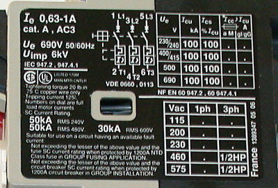 NEW TELEMECANIQUE MOTOR OVERLOAD RELAY MODEL GV2-M05