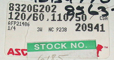 NEW ASCO RED HAT SOLENOID VALVE 110/ 120 VAC MODEL 8320G202